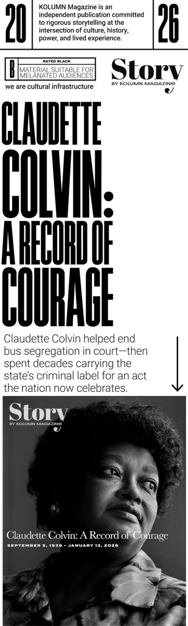 Claudette Colvin: A Record of Courage - KOLUMN Magazine