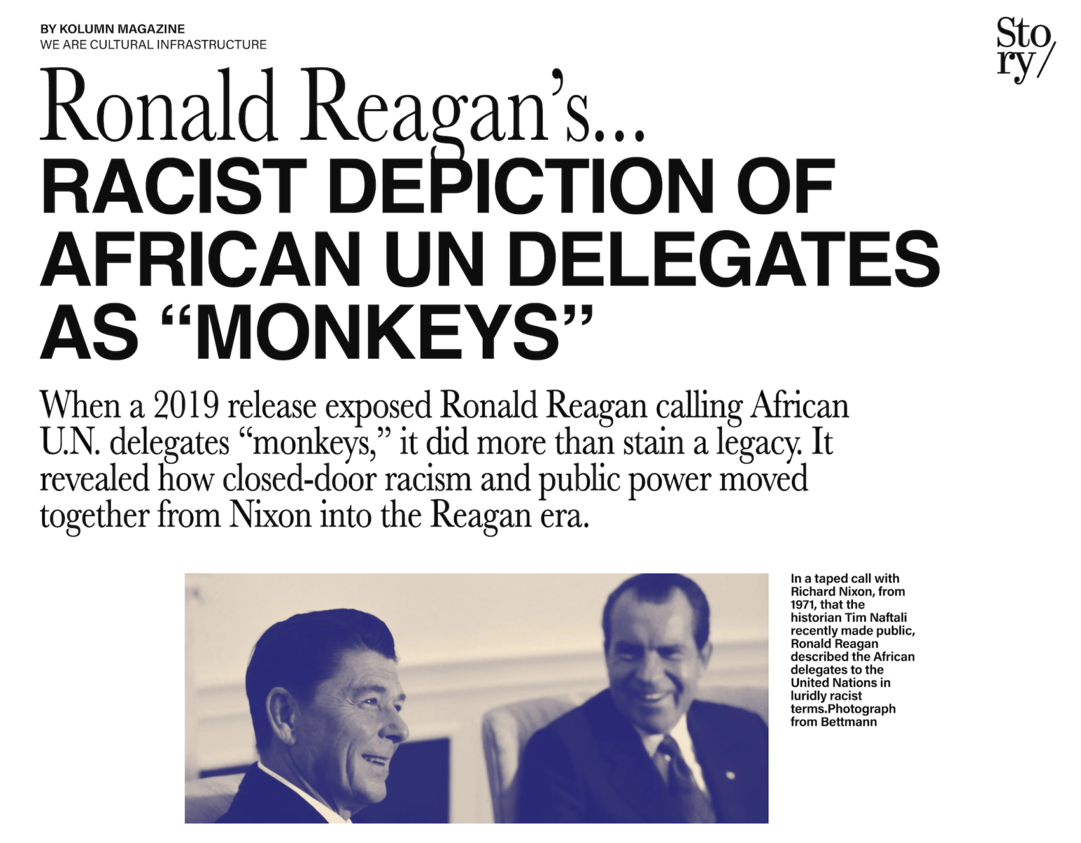 Ronald Reagan’s Racist Depiction of African UN Delegates as “Monkeys ...
