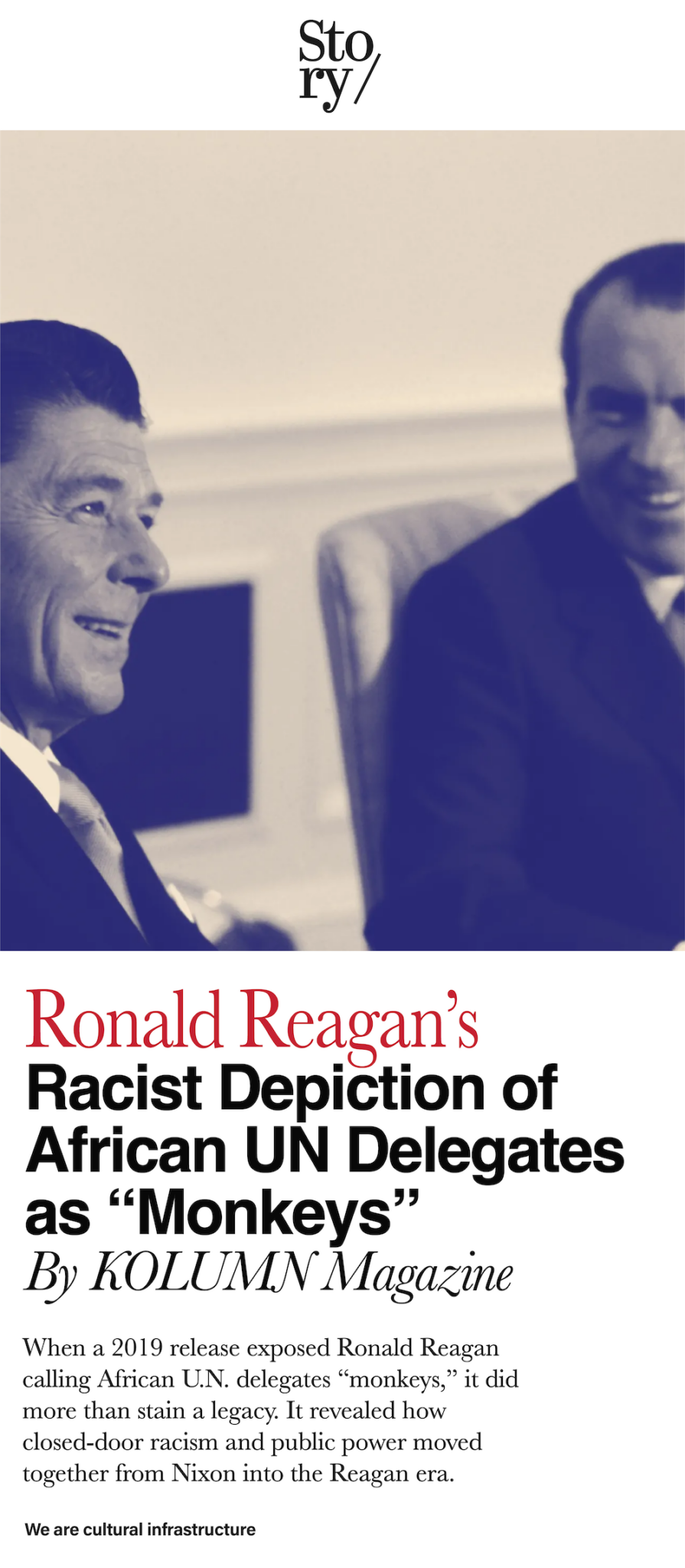 Ronald Reagan’s Racist Depiction of African UN Delegates as “Monkeys ...